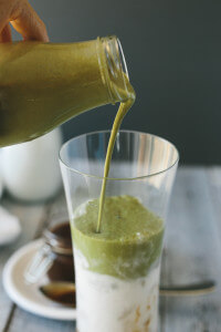 Iced Matcha and Salted Caramel Latte (dairy-free) | Downshiftology