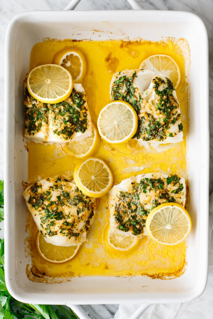 Garlic Herb Baked Cod - Downshiftology