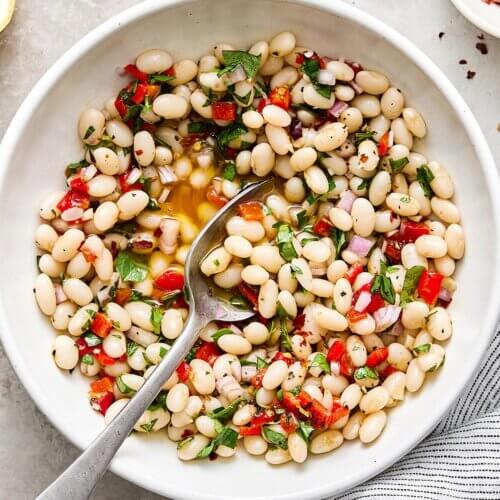 Marinated White Beans - Downshiftology